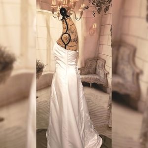 Night Scene | Dresses | Night Scene White Satin Strapless Gown 516 Nwt ...